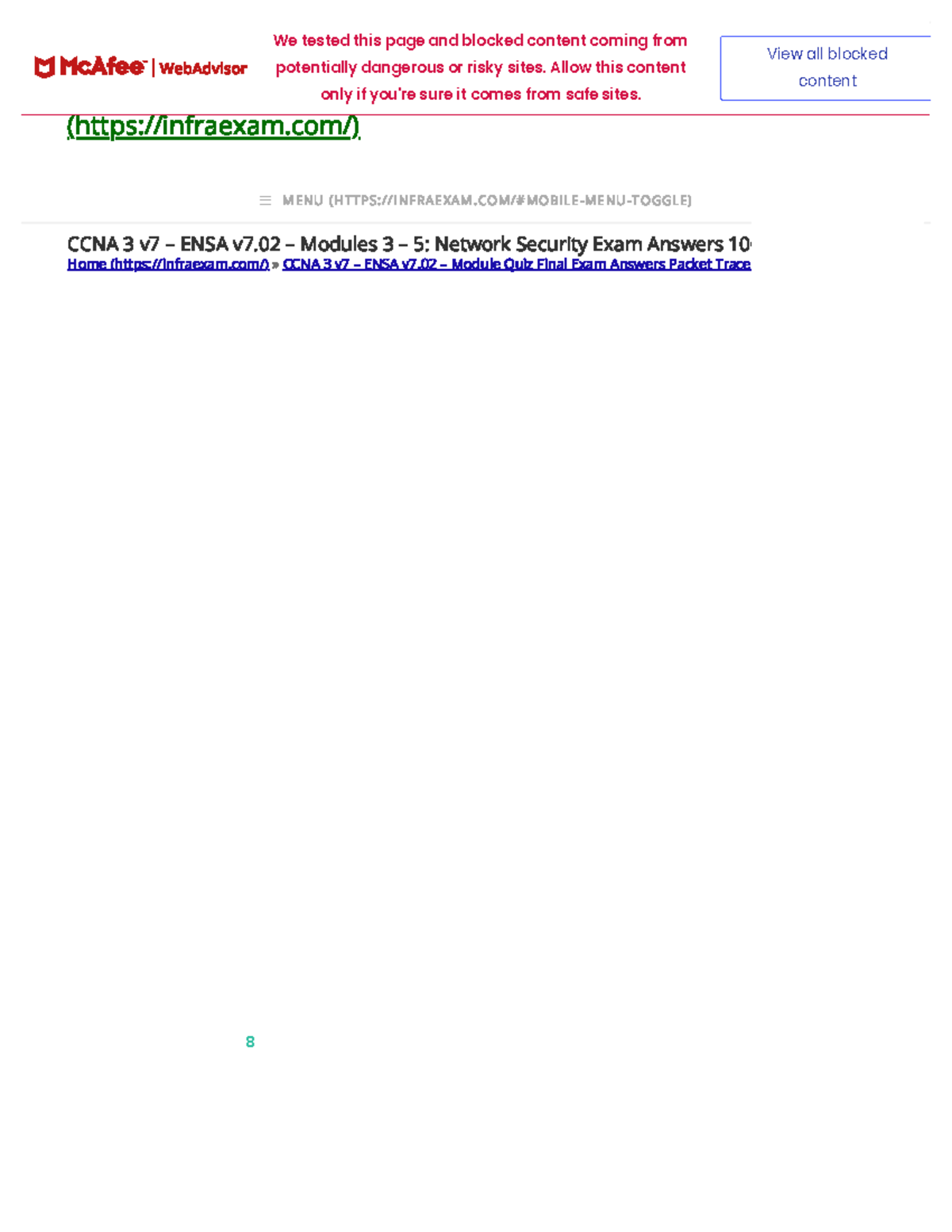 CCNA 3 v7 ENSA v7 Modules 3-5: Network Security Exam Answers 2023-2024 - Studocu