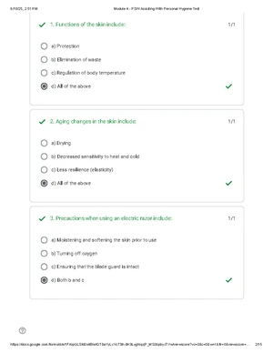 PSW 3 - Exam Notes on Caregiver Techniques and Medical Terms - Studocu