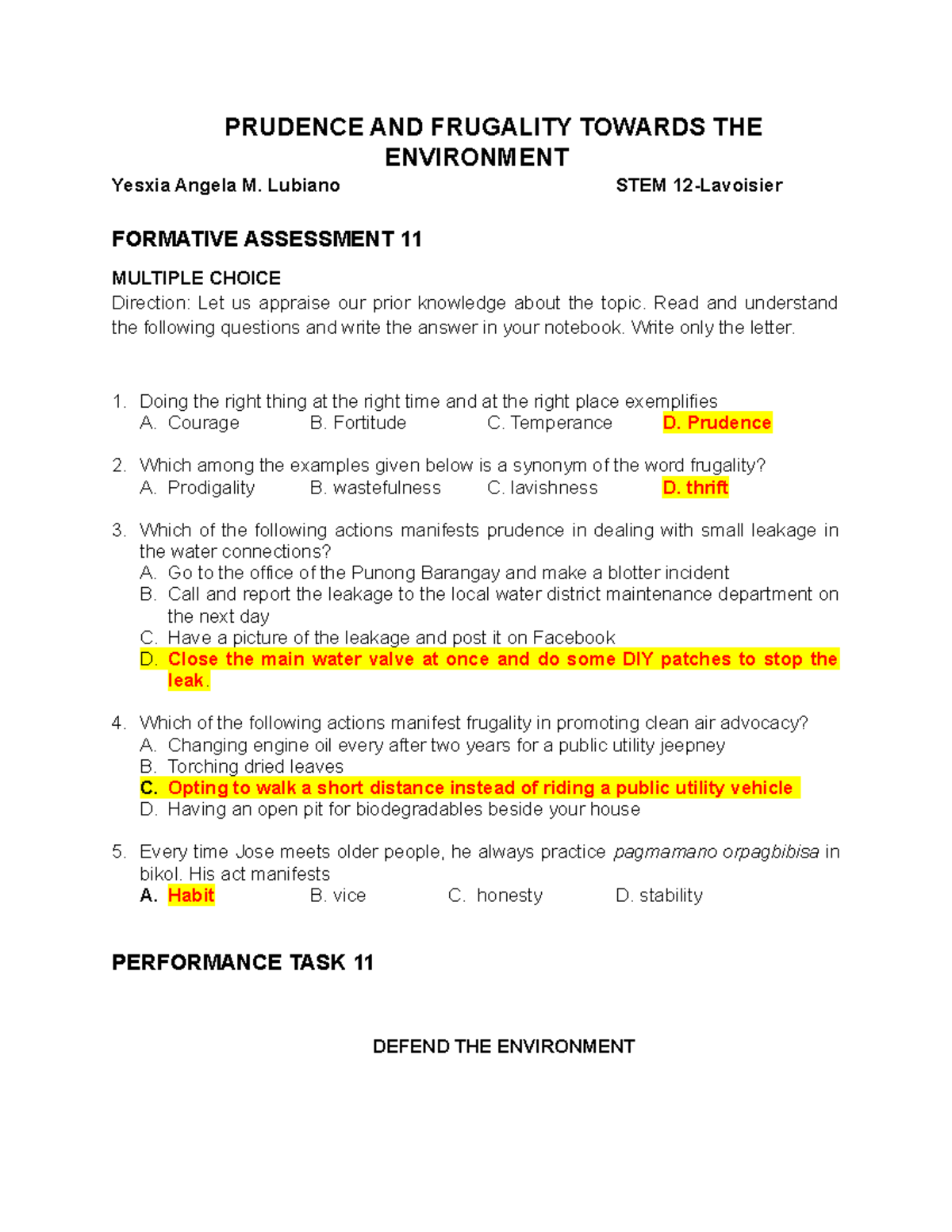 Philo 11 - bmbnmbnbnmbmnb - PRUDENCE AND FRUGALITY TOWARDS THE ...