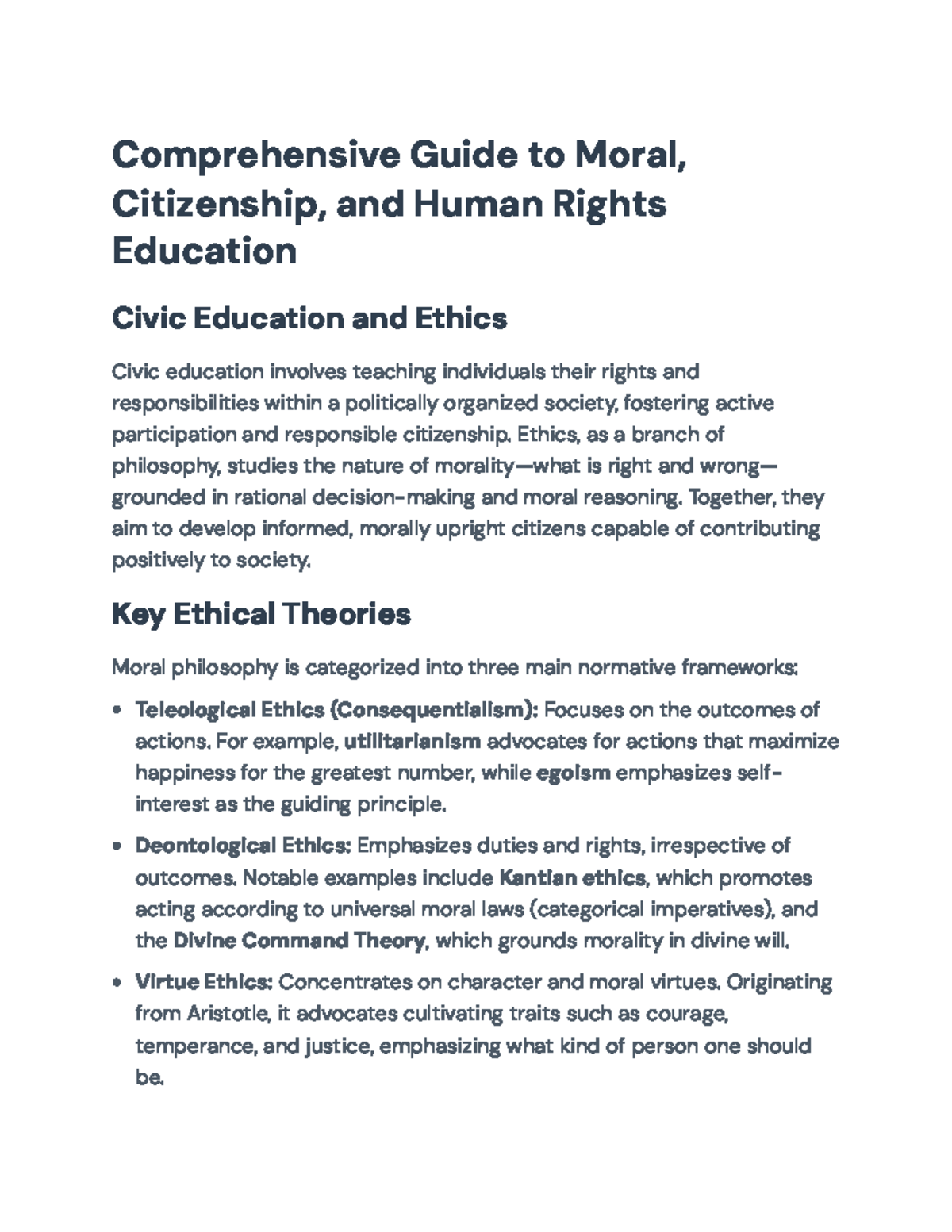 CIVIC 101: Comprehensive Guide to Moral, Citizenship, and Human Rights ...