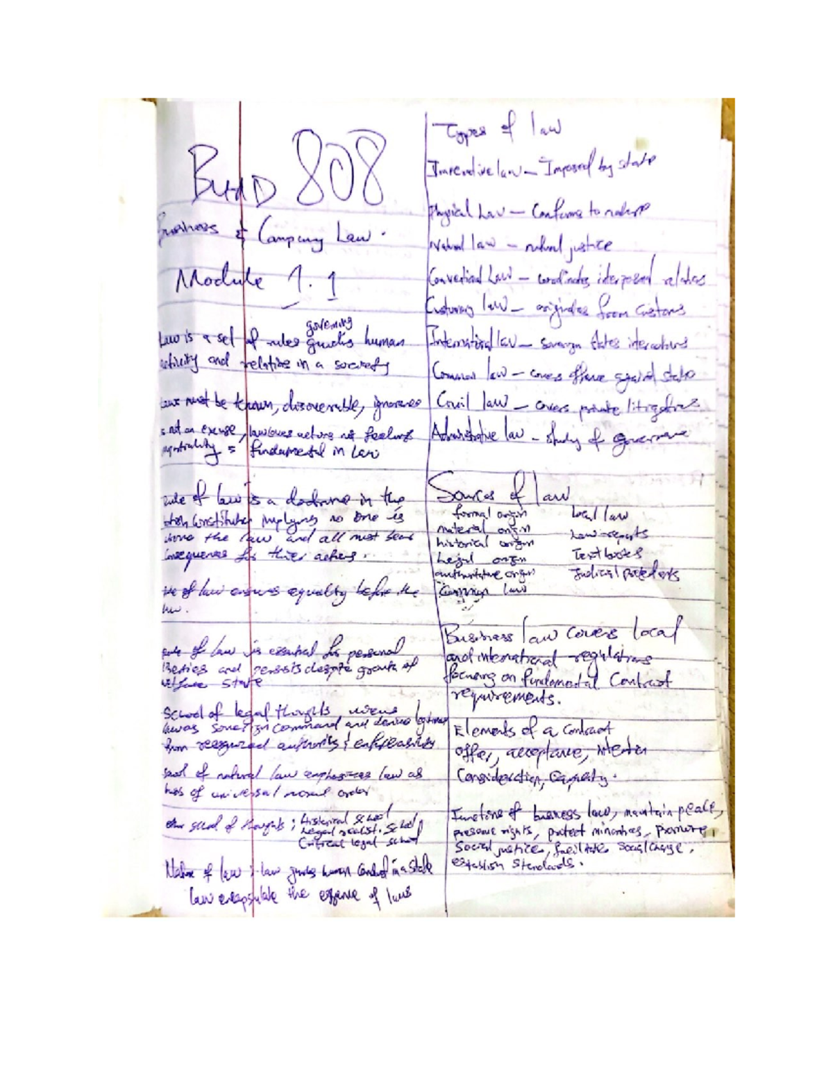 BUAD 808 Module 1.1: Overview of Law Types and Principles - Studocu