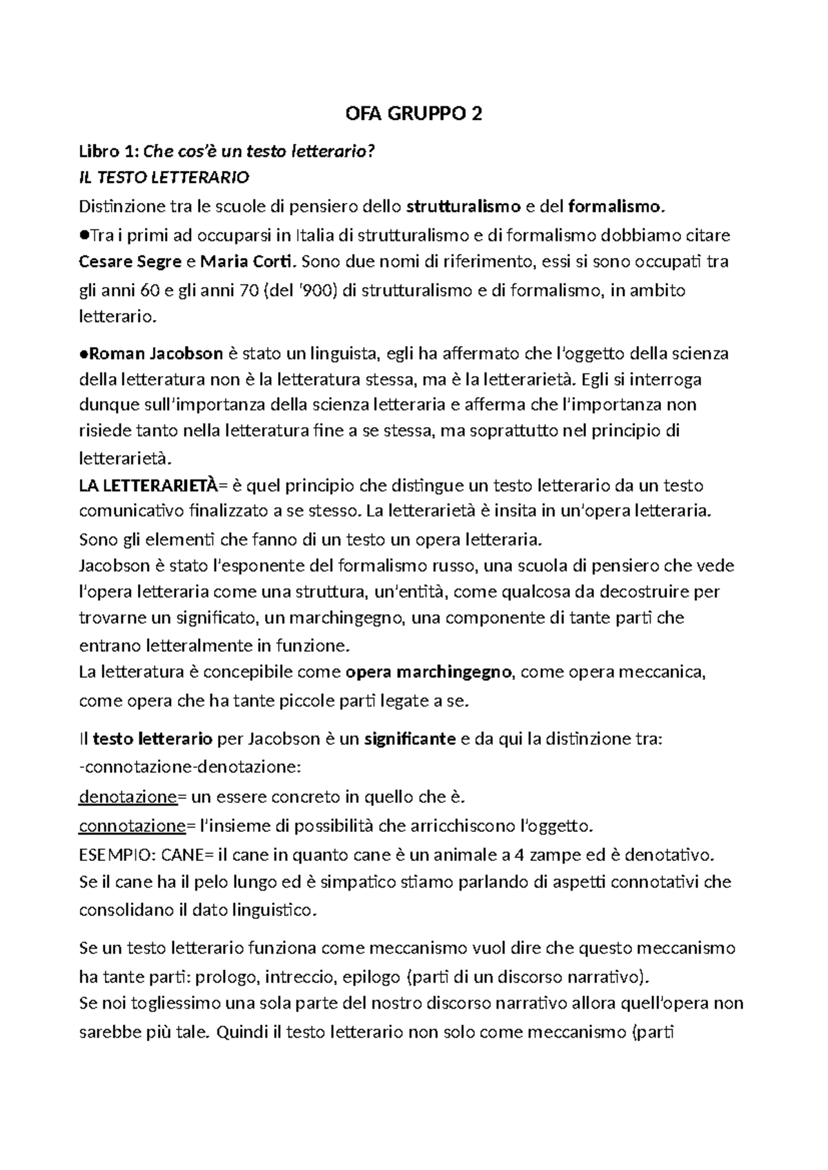 OFA GRUPPO 2 - Libro 1: Il Testo Letterario e le Scuole di Pensiero ...