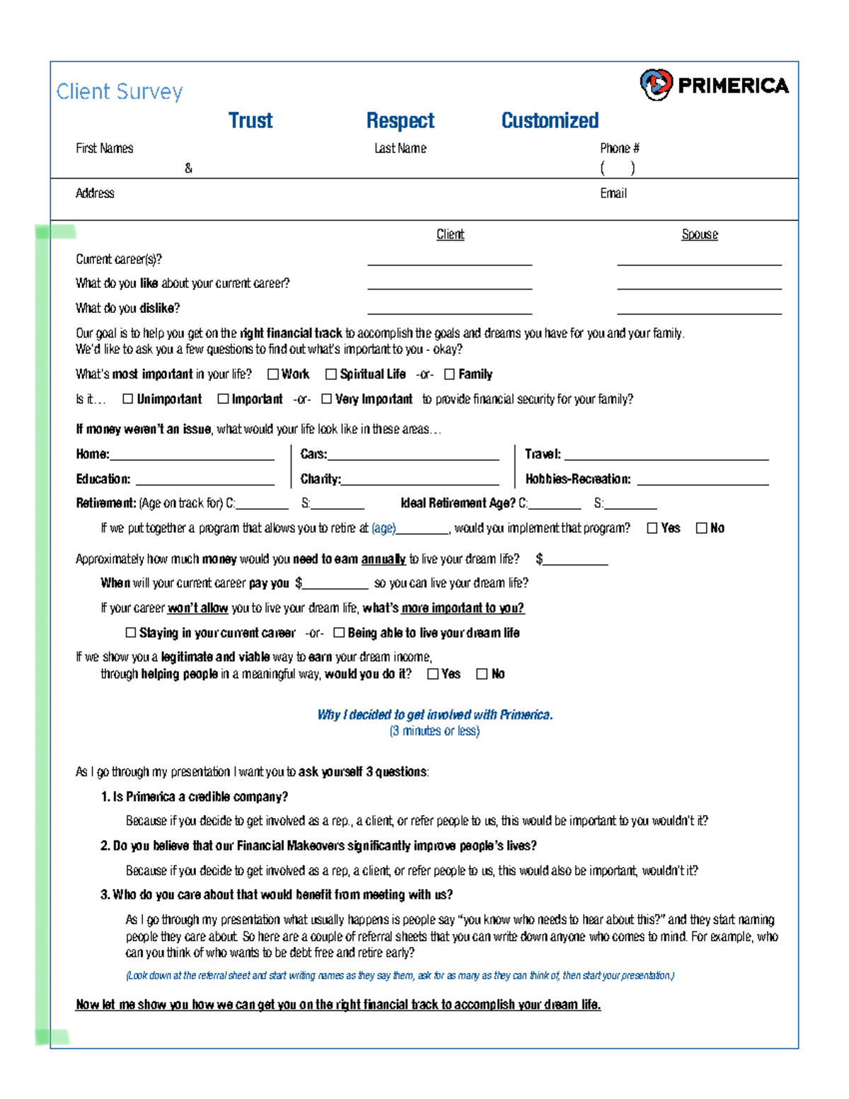Hector Lamarque FNA - Financial Needs Analysis Client Survey Template ...