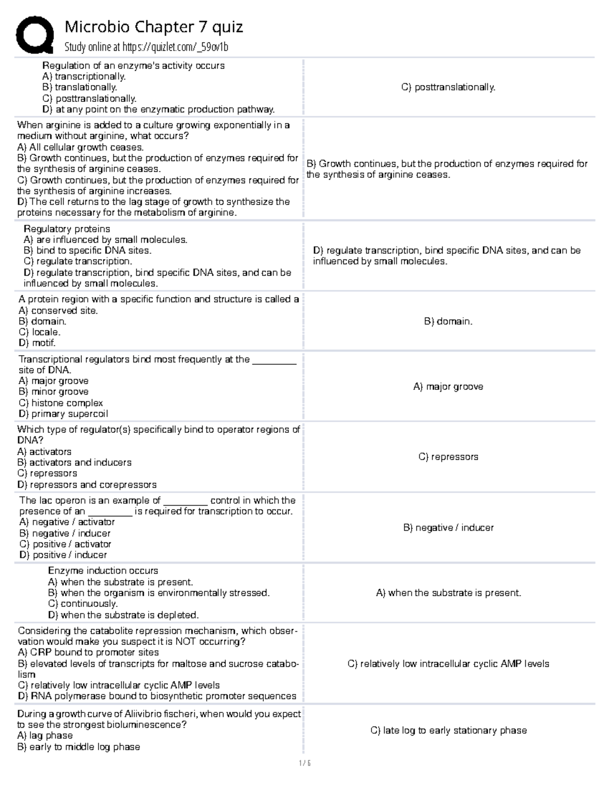 Microbio Chapter 7 Quiz Study Guide and Key Concepts - Studocu