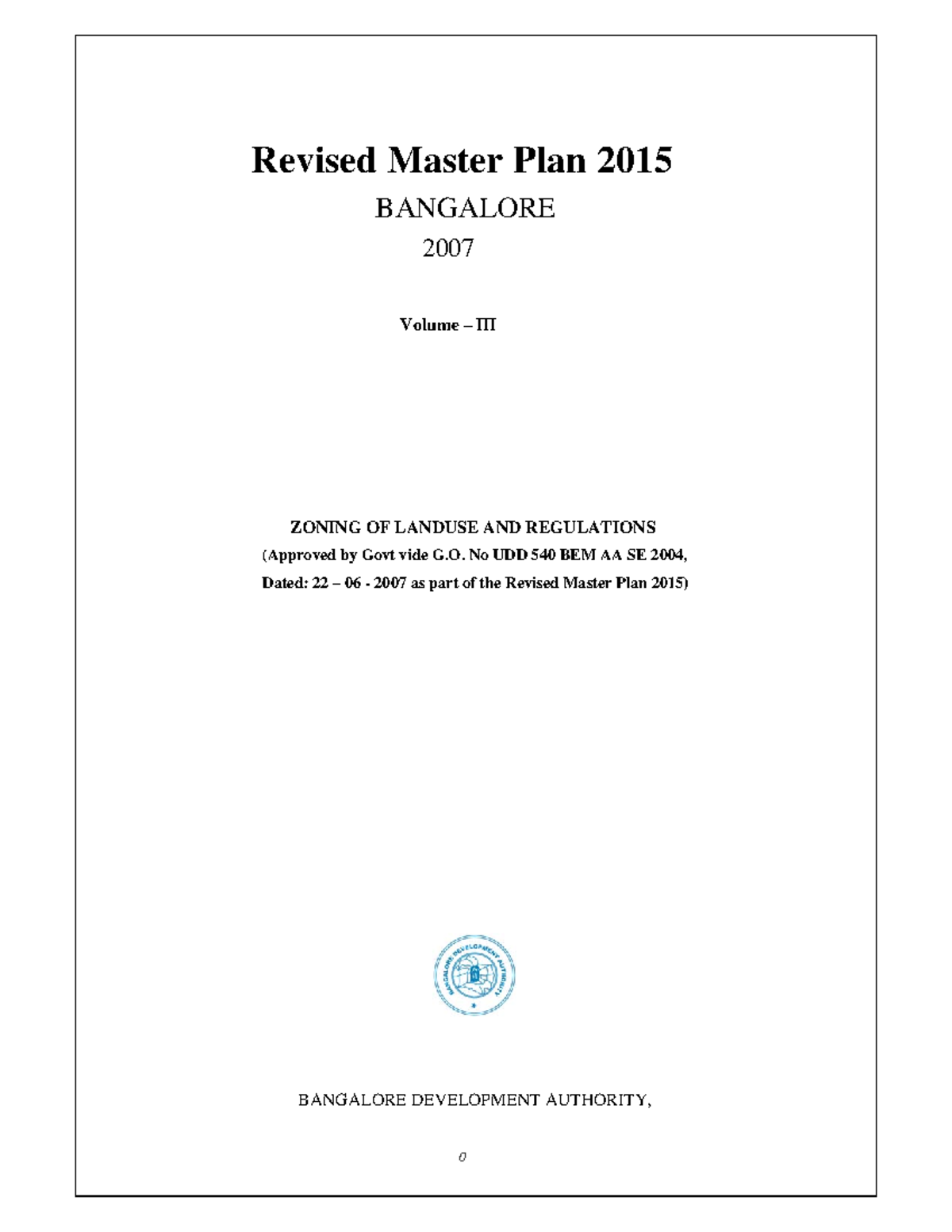 Revised Master Plan 2015: Zoning Regulations RMP2015 - Studocu