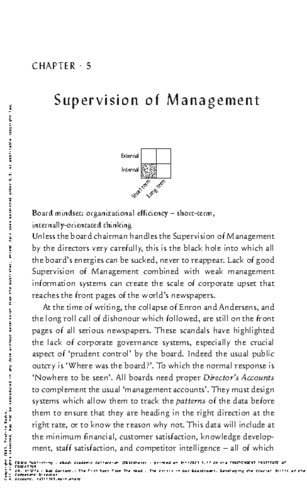 Supervision of Management: Insights from 'The Fish Rots From The Head ...