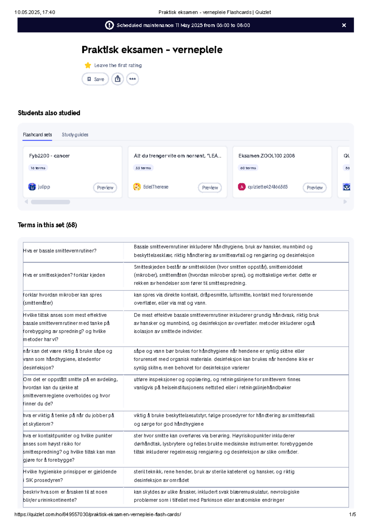 Praktisk eksamen vernepleie - Flashcards Quizlet 2025 - Studocu