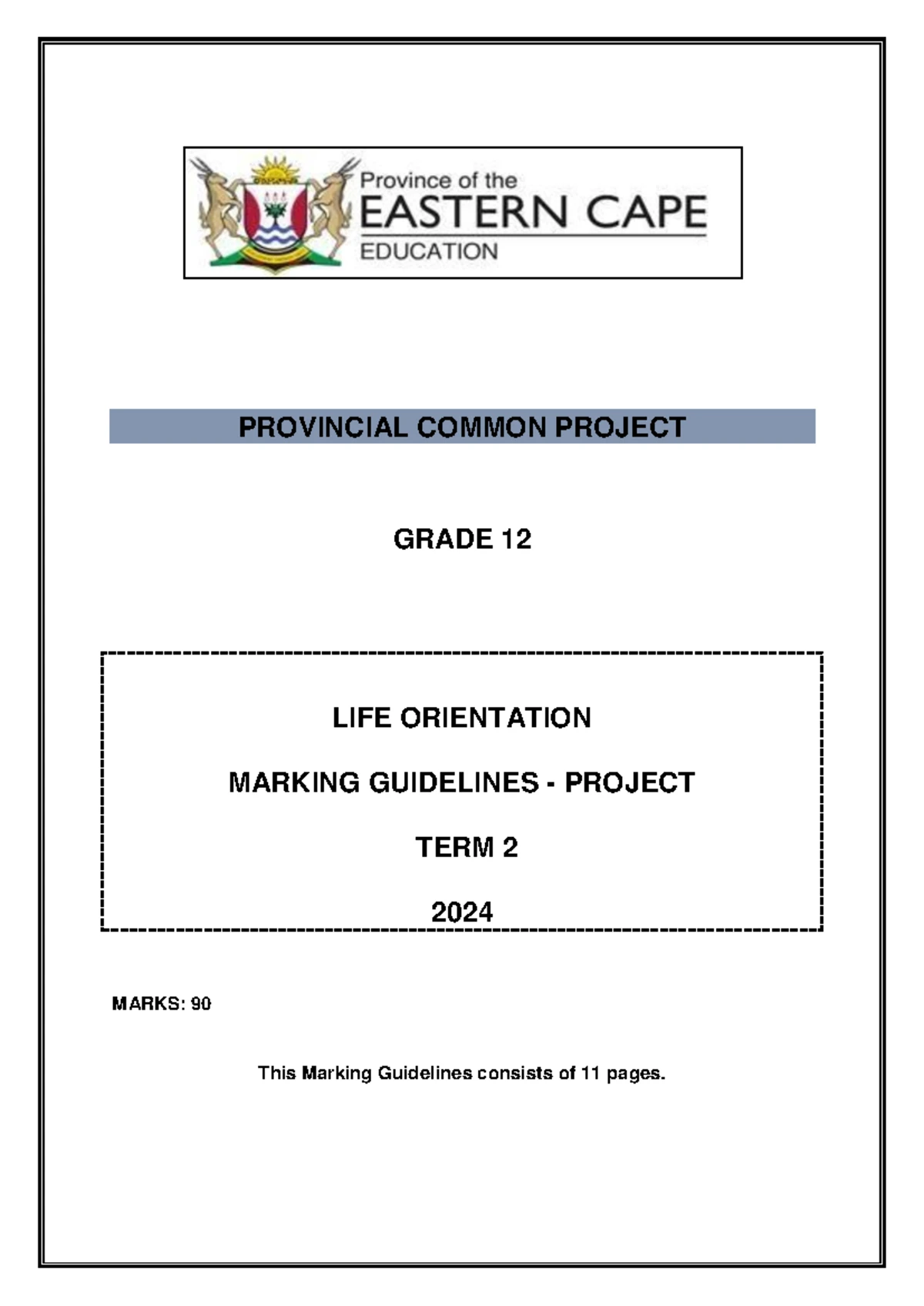 GDE Grade 11 LO Term 3 Project Brochure & Presentation Rubrics 2024 ...