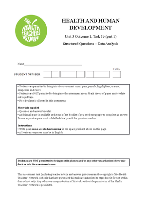 Health AND Human Development UNIT 3 AND 4 Notes - HEALTH AND HUMAN ...