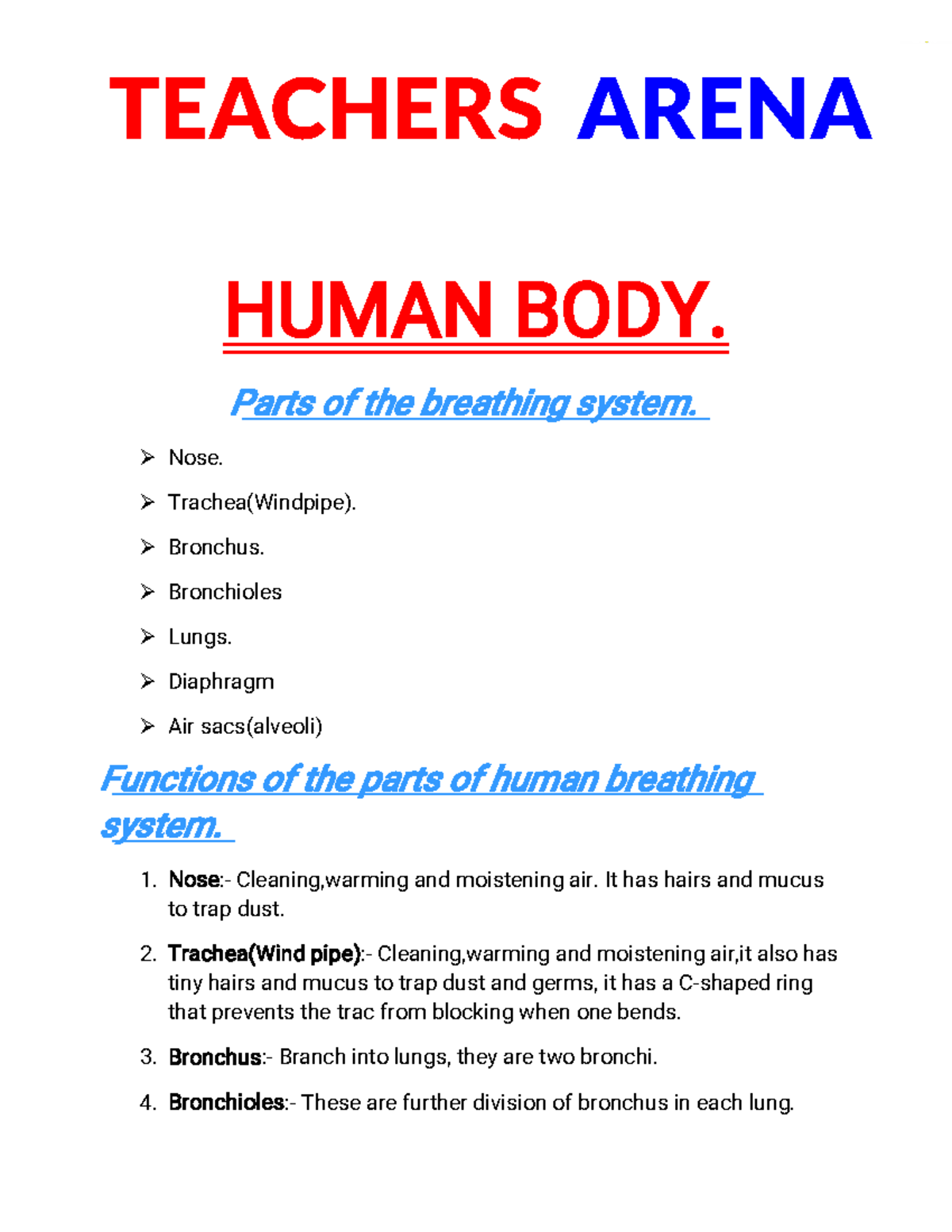 Science Notes 5: Human Body, Plants, Weather, Animals & Nutrition - Studocu