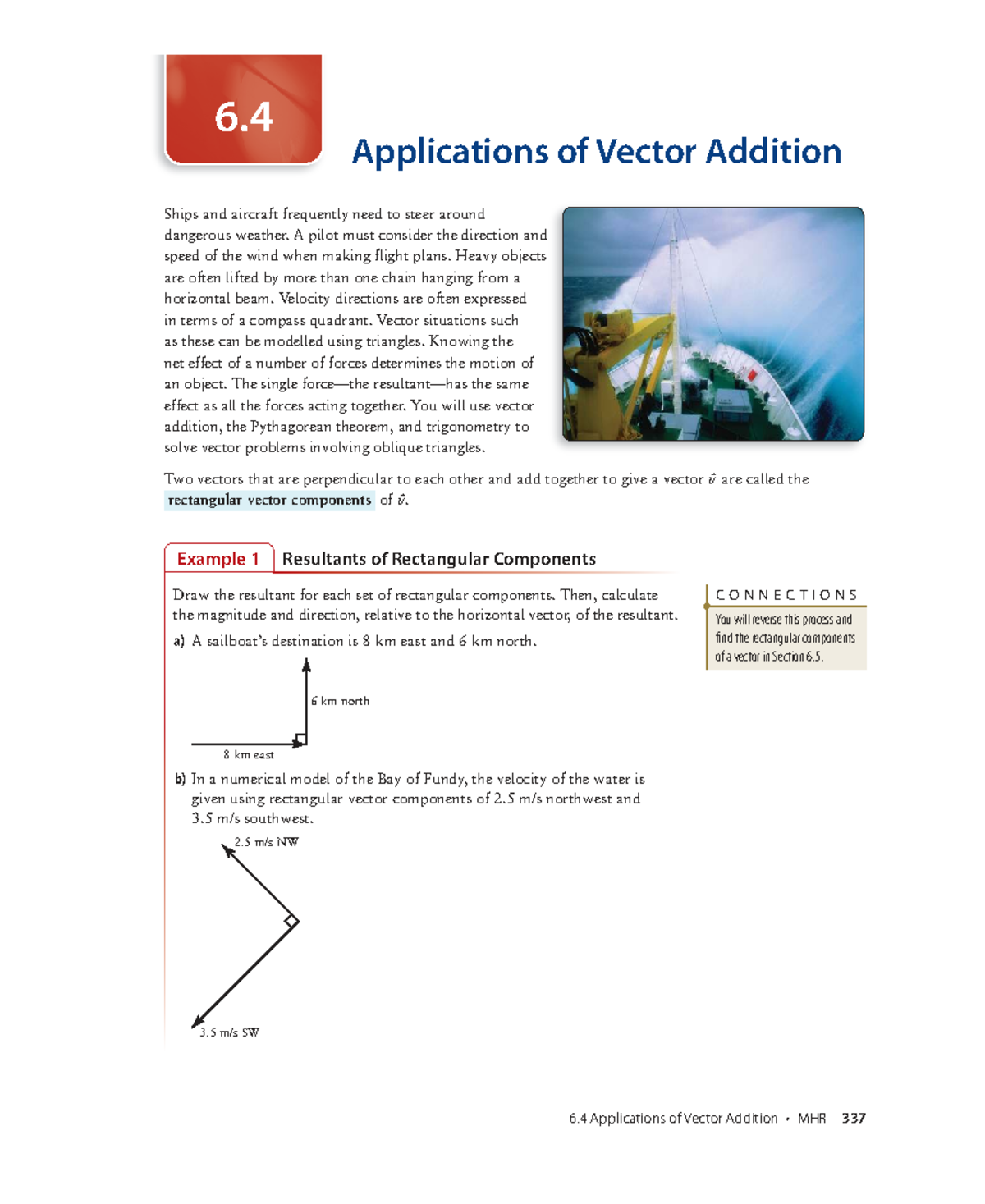 6.4 Applications of Vector Addition in Navigation and Forces - Studocu