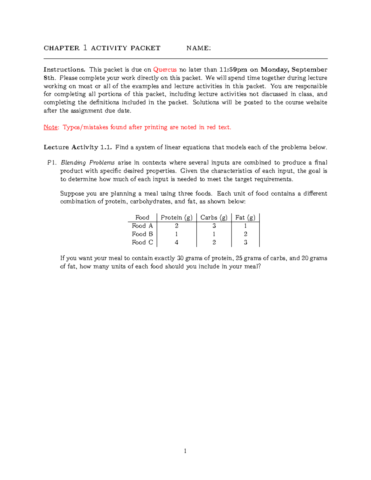 CAP1 - Chapter 1 Activity Packet Instructions and Exercises - Studocu