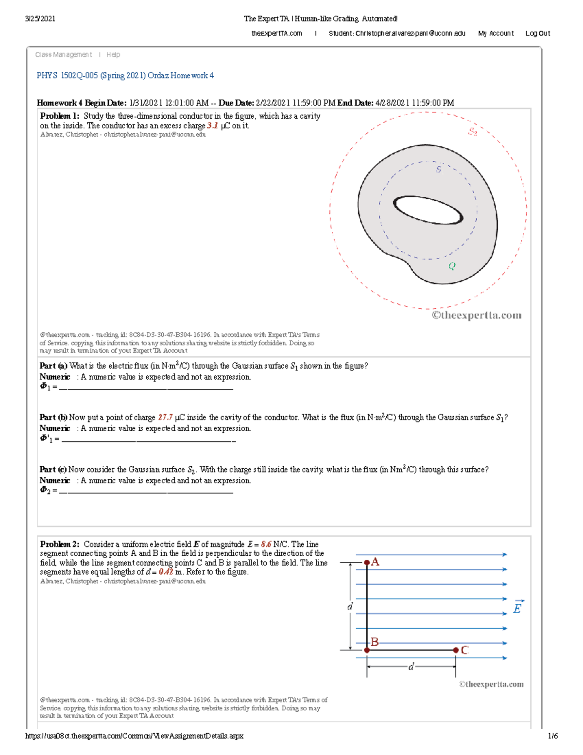 PHYS 1502 - Homework 4 Solutions and Key Concepts - Studocu
