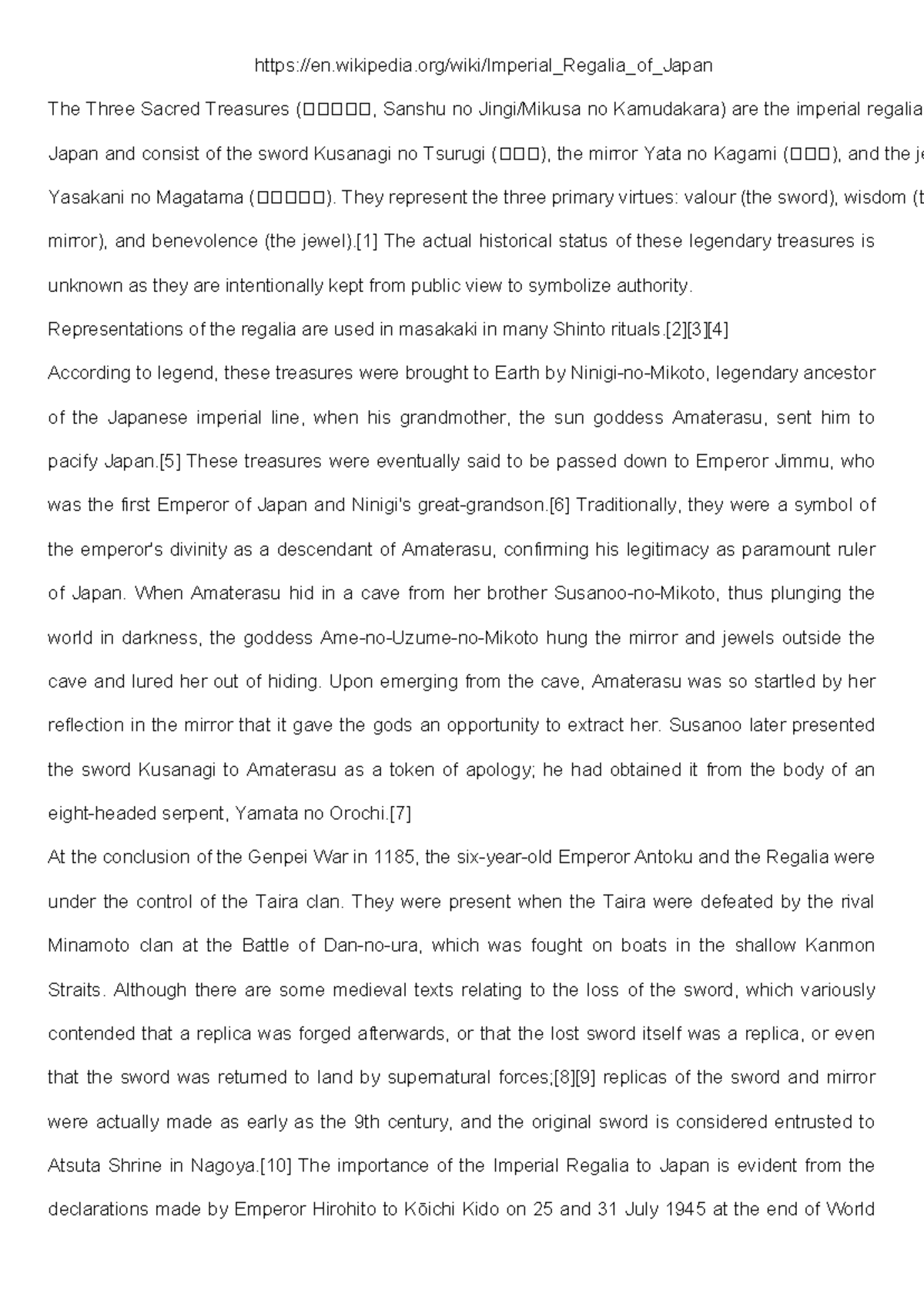 Article 5 - The Three Sacred Treasures of Japan: History & Significance ...