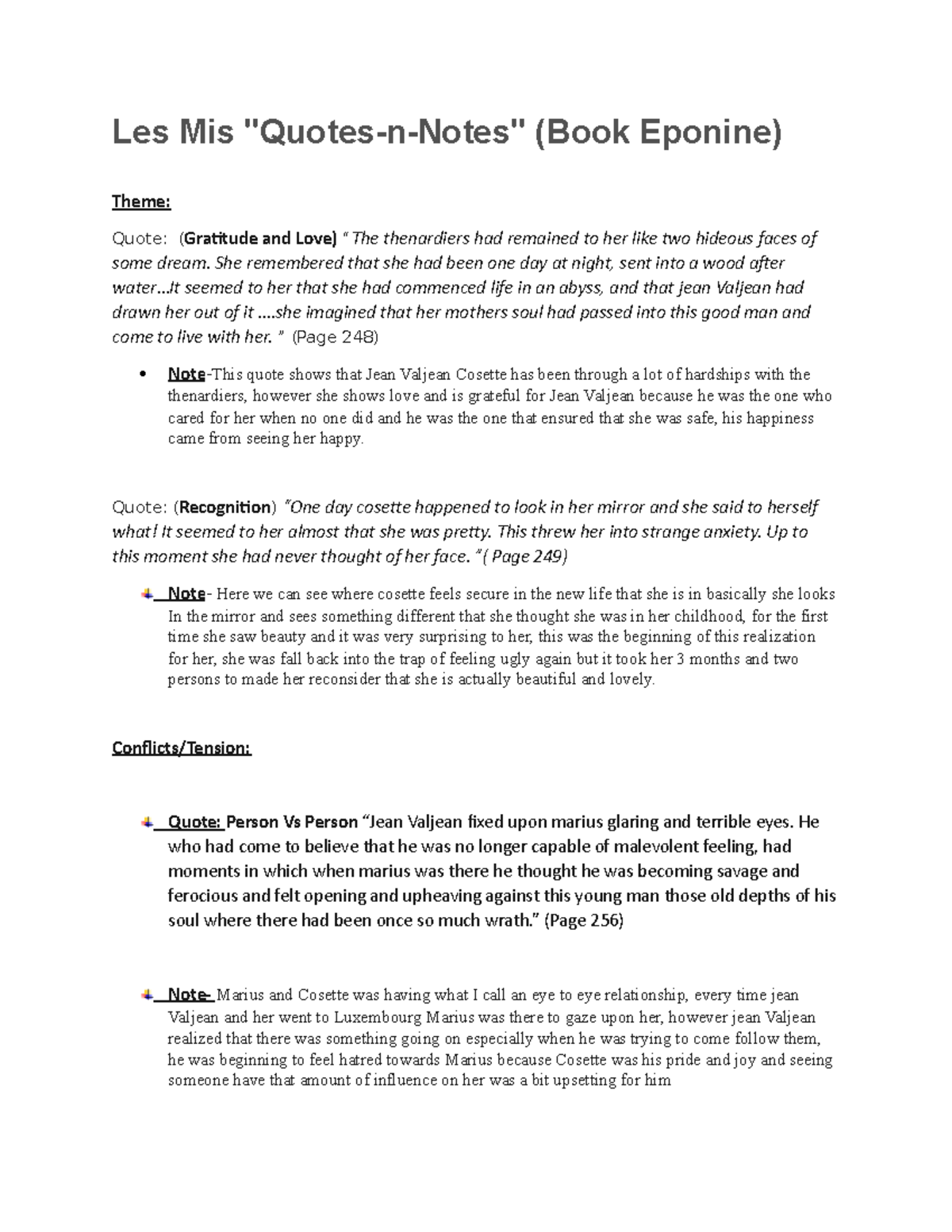 Eponine Quotes and Notes on Themes, Conflicts, and Symbols in Les Mis ...