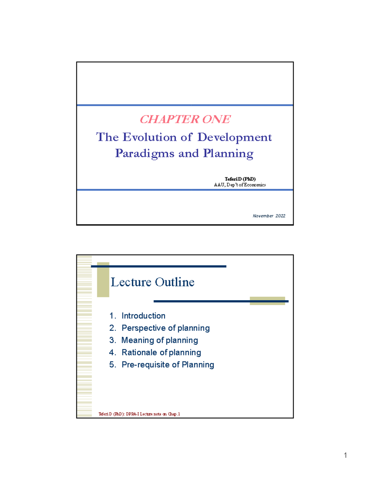 CHAPTER 1: Evolution of Development Paradigms in Planning (ECO 101) - Studocu