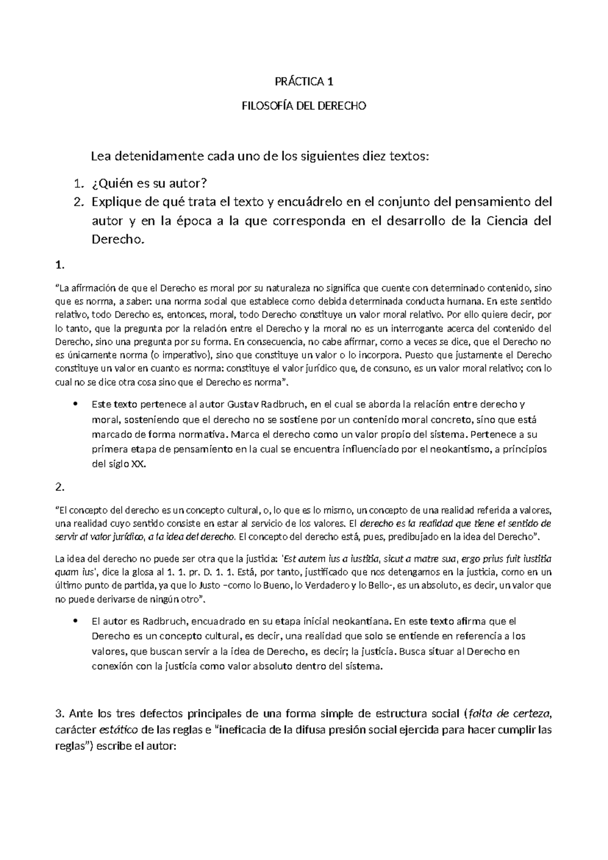 Práctica 1 - Resolución de Textos en Filosofía del Derecho - Studocu