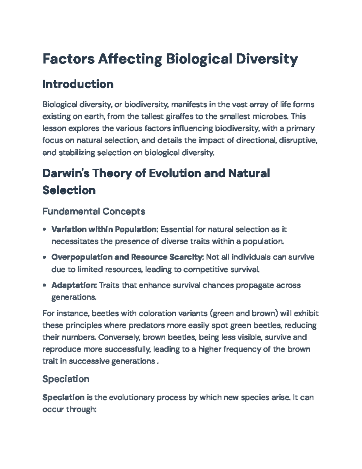 Understanding Natural Selection and Its Impact on Biodiversity ...