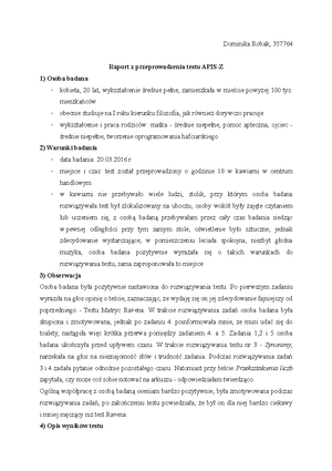 Wybrany TEST opis - PRACA ZALICZENIOWA Skala Inteligencji Stanford ...