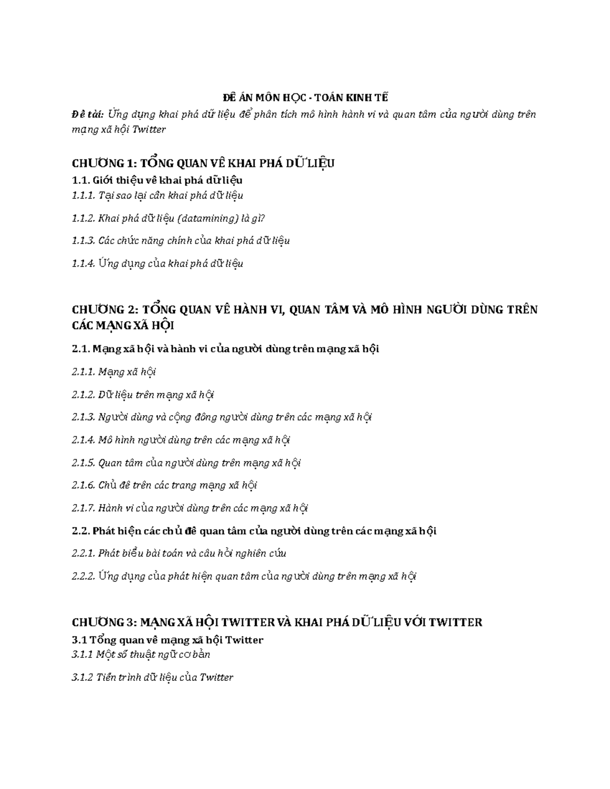 Đề cương - abc - ĐỀỀ ÁN MÔN H C - TOÁN KINH TỀẾỌ Đềề tài: ng d ng khai ...