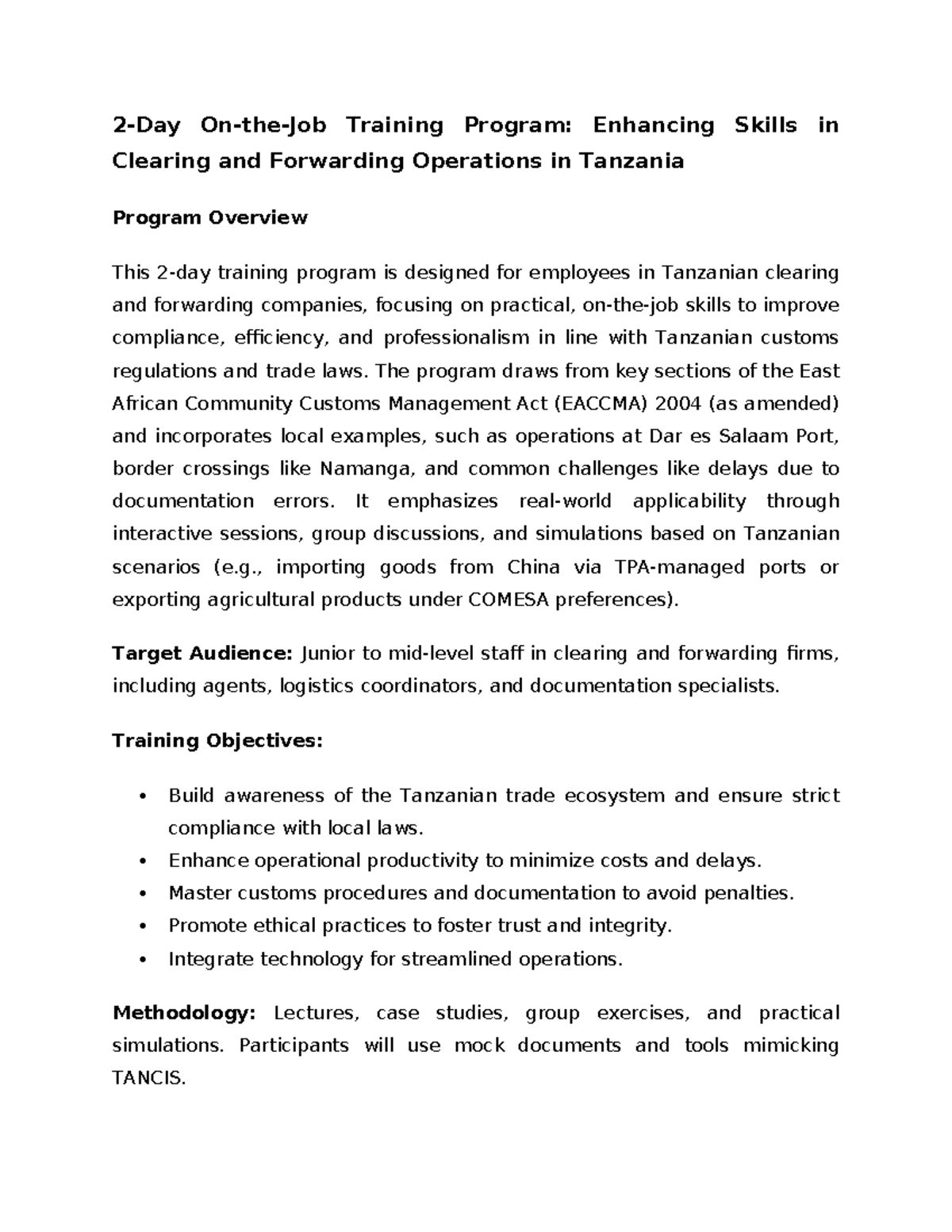 2-Day Training Program: Enhancing Skills in Clearing & Forwarding ...