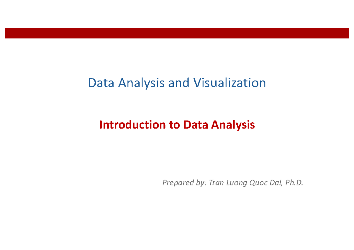 Chapter 01 - Introduction to Data Analysis and Visualization - Studocu