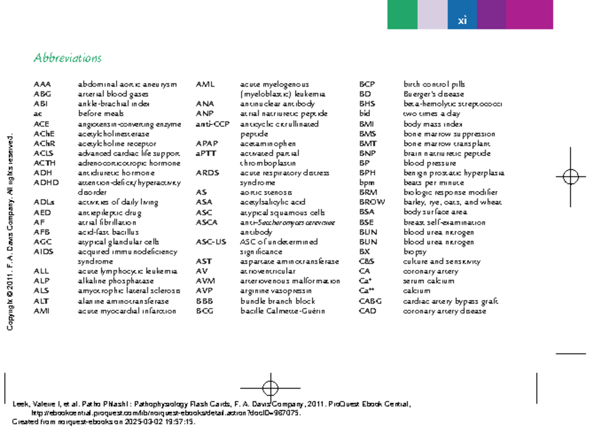 Patho Phlash%21 Pathophysiology Flash Cards - (Abbreviations ) - AAA ...