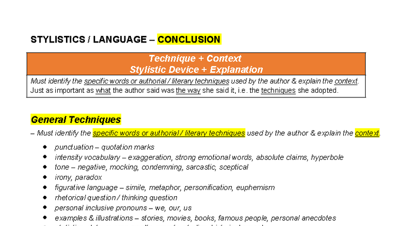 STYLISTICS LANGUAGE CONCLUSION: Techniques in Fast Fashion Arguments ...
