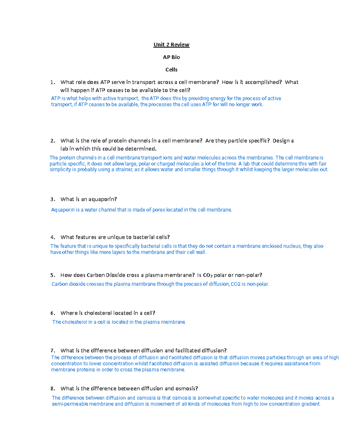 Unit 2 Biology - nononononononononononononononononononono - Unit 2 ...