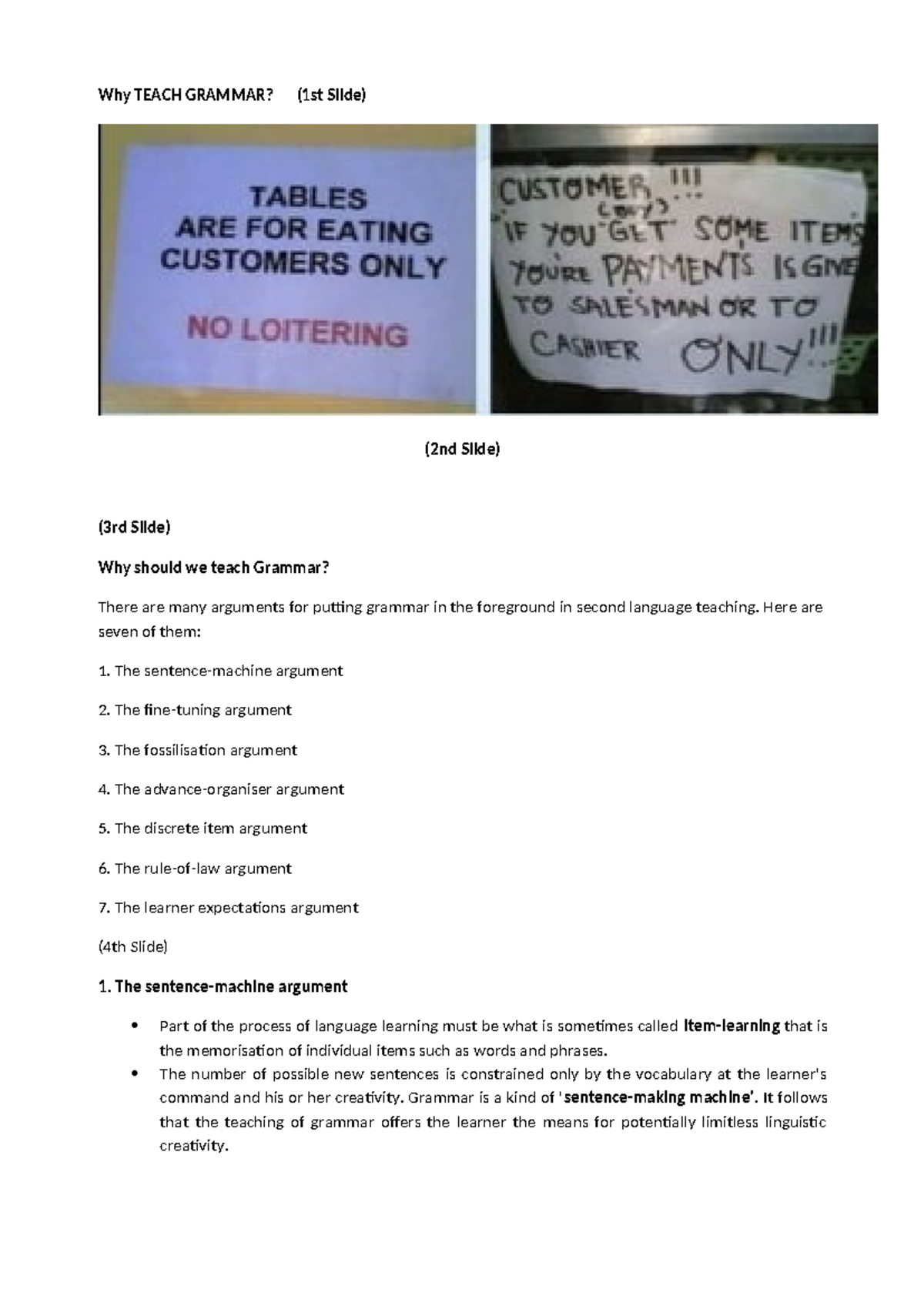 Why Teach Grammar - Why TEACH GRAMMAR? (1st Slide) (2nd Slide) (3rd ...