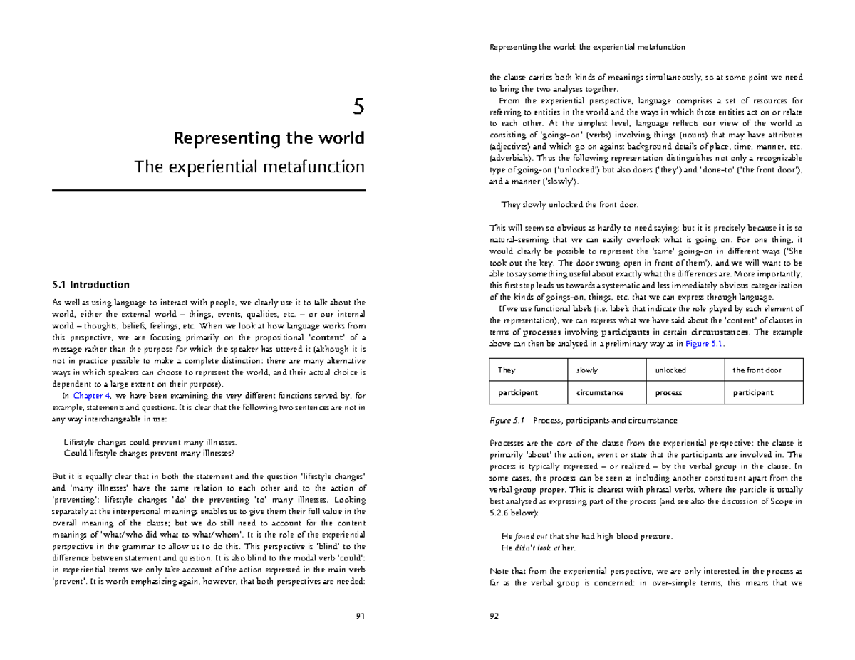 Transitivity Analysis: Understanding the Experiential Metafunction in ...