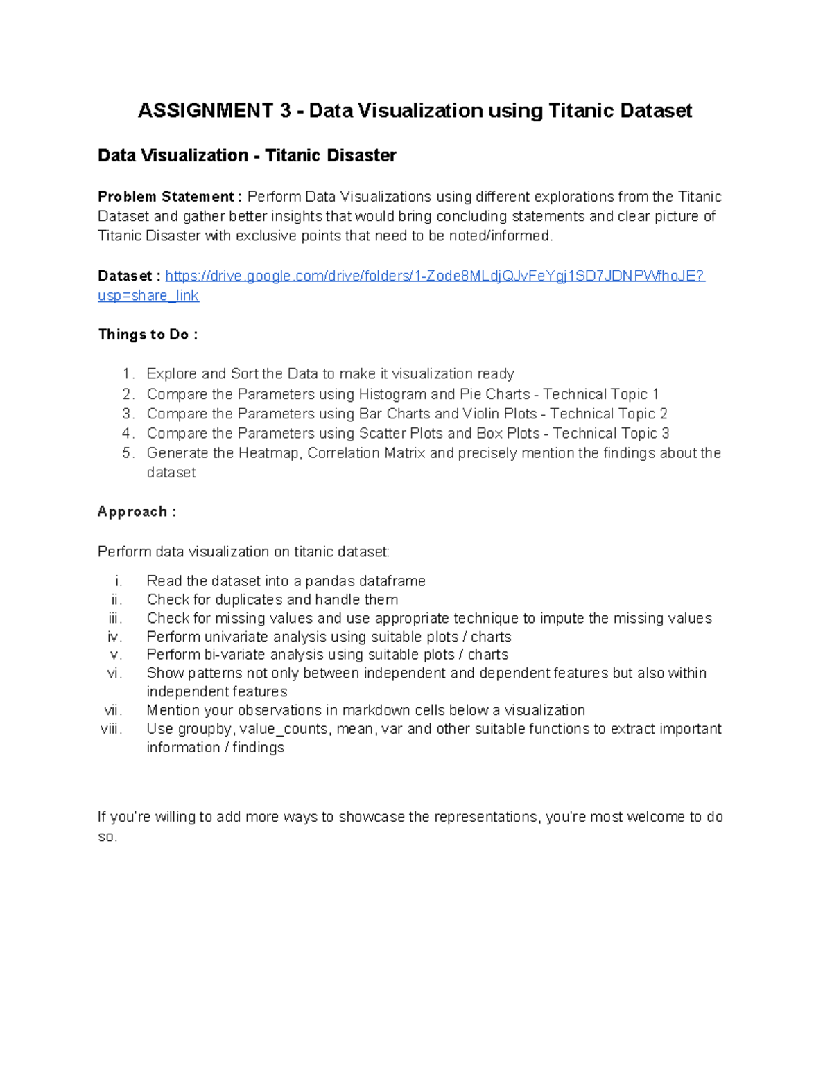 L1- Data Visualization - Dataset : drive.google/drive/folders/1 ...