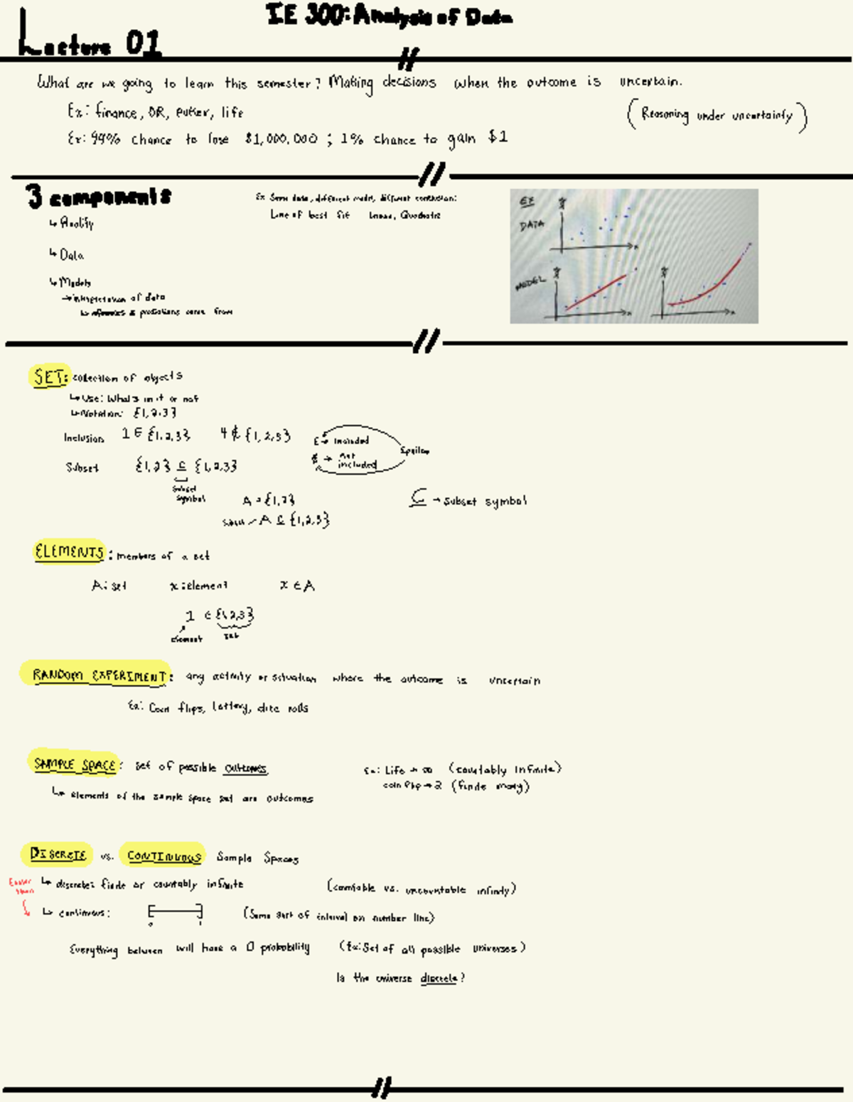 Lecture 06 IE 300 - Analysis of Data: Probability & Bayes' Theorem - Studocu