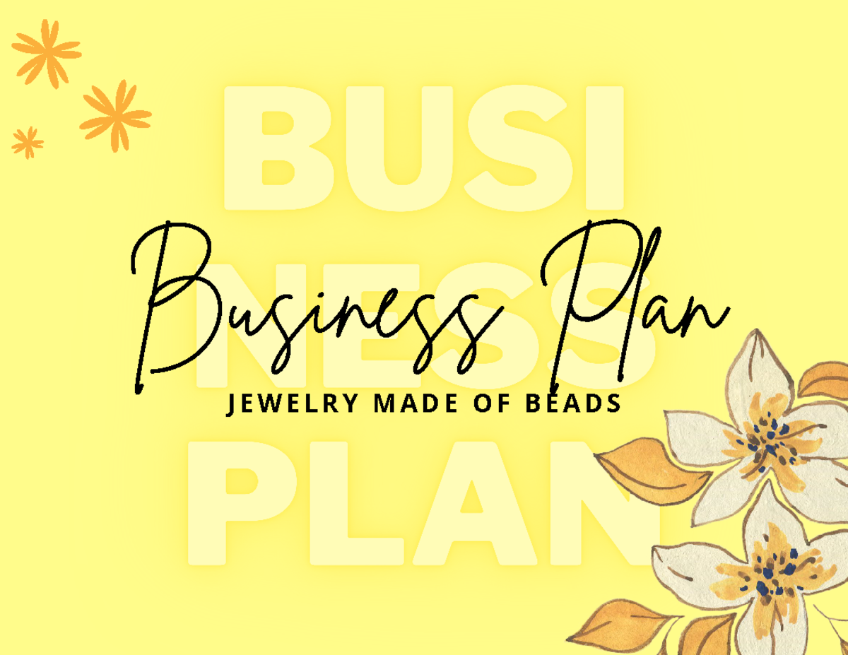 Business Plan for Jewelry Brand: Beauty & The Beads - Studocu