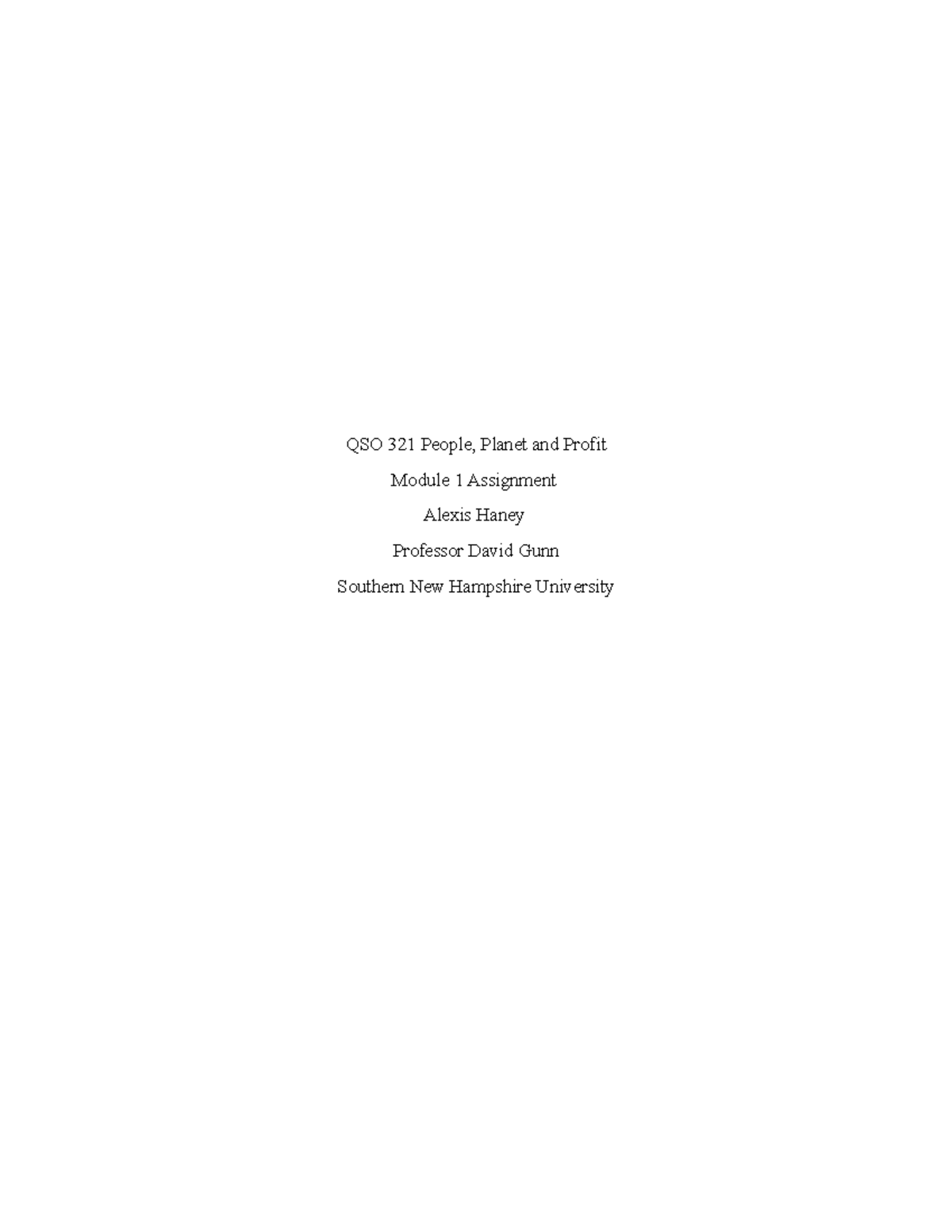 QSO 321 Module 1 Assignment: Analyzing Triple Bottom Line in Industries ...