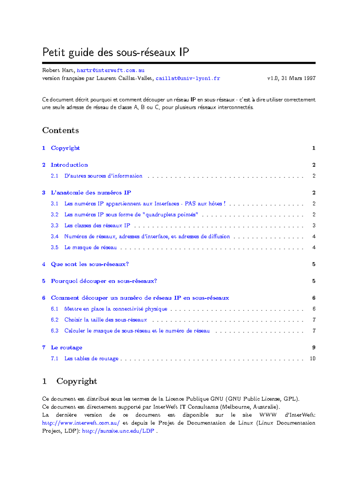 Guide Pratique sur les IP - Cours Réseaux (IP-Subnetworking) - Studocu