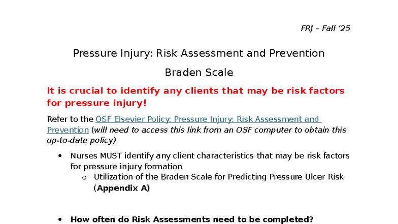 N344 - Braden Scale - Guide - FRJ – Fall ‘ Pressure Injury: Risk ...