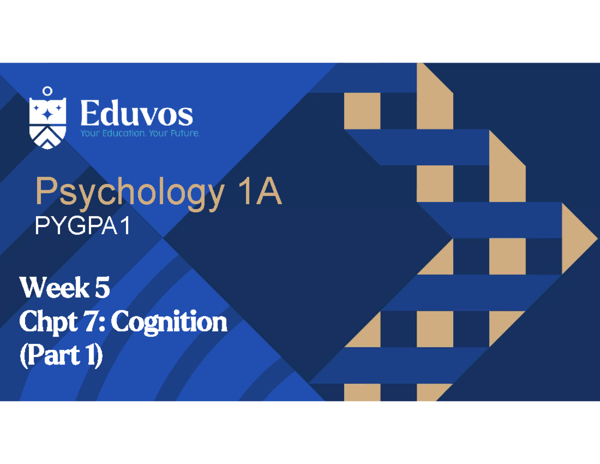 Cognition and Problem-Solving Strategies in Psychology (PYGPA1) - Studocu