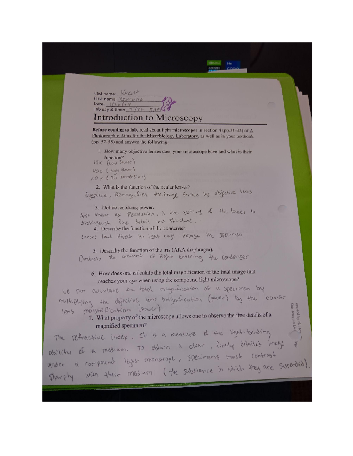 Lab Report on Microscope Usage and Techniques - Studocu