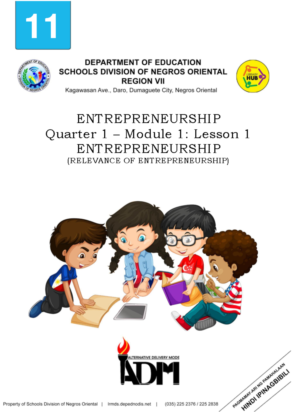 Entrep Module 1 for Student - 11 ENTREPRENEURSHIP Quarter 1 – Module 1 ...