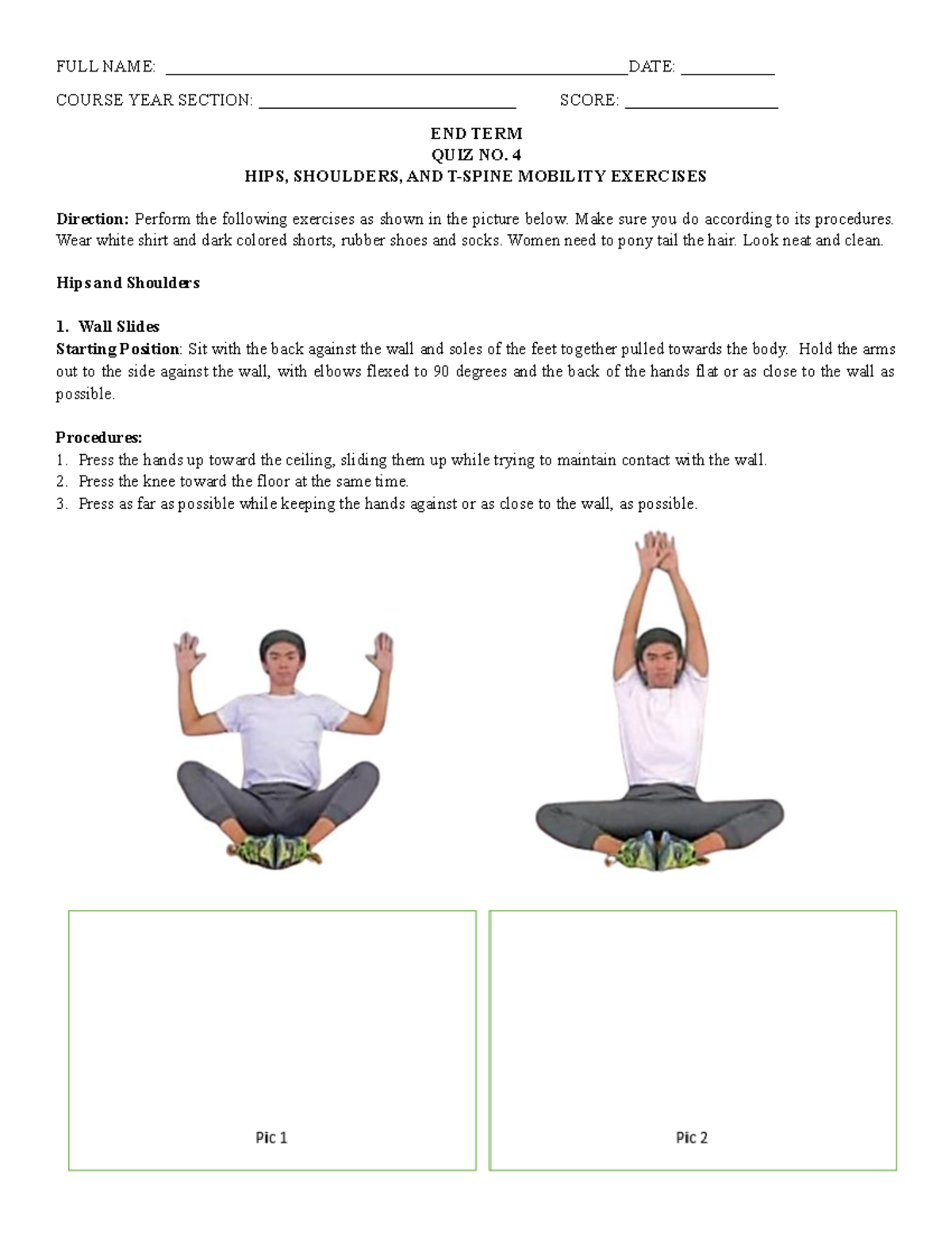 QUIZ 4: Hips, Shoulders, and Mobility Exercises Guide - Studocu