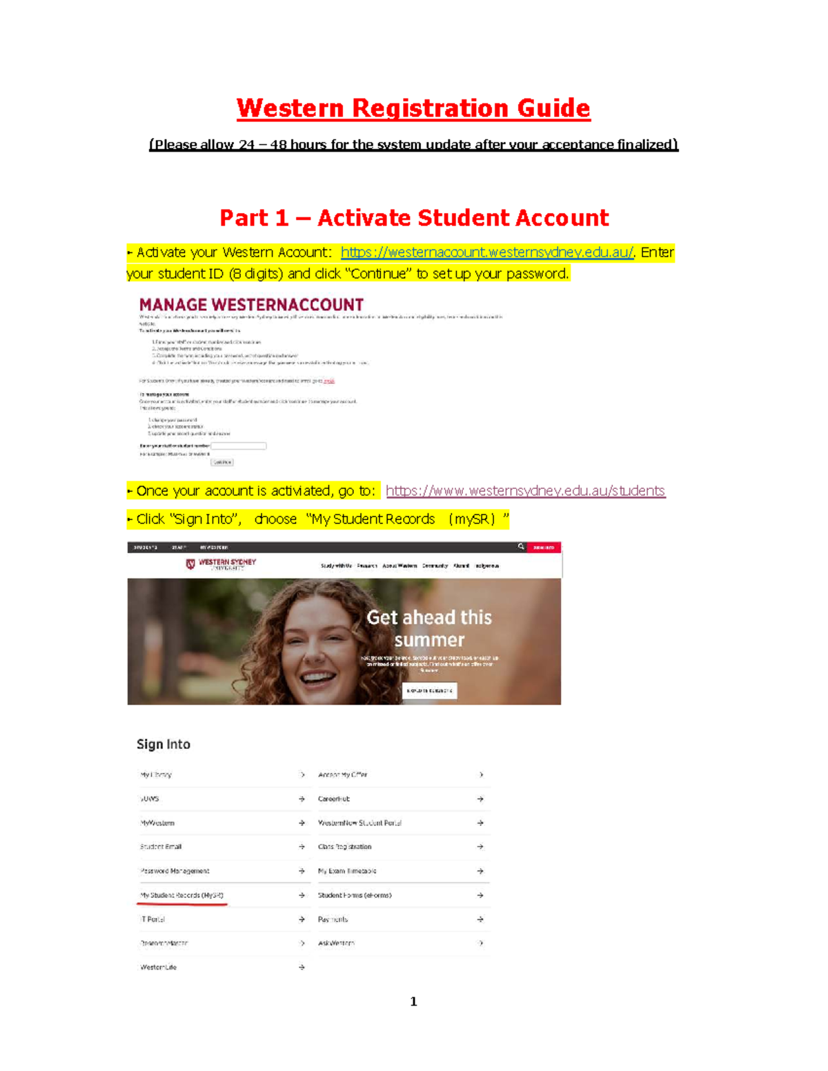 WSU Registration Guide - 2025 Semester 1 Instructions - Studocu