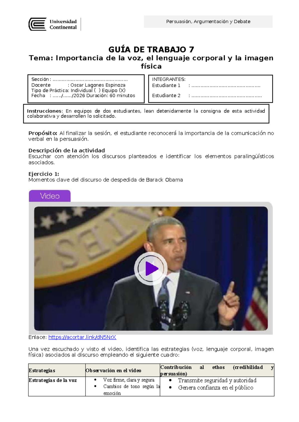 Guía de Trabajo 7: Importancia de la Voz y Lenguaje Corporal en Debate ...