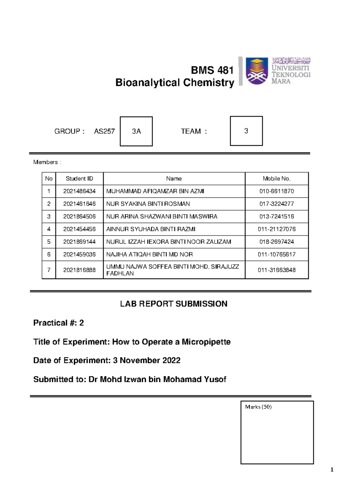 MIC481 Lab 2 Report: Evaluating Micropipette Precision & Accuracy - Studocu