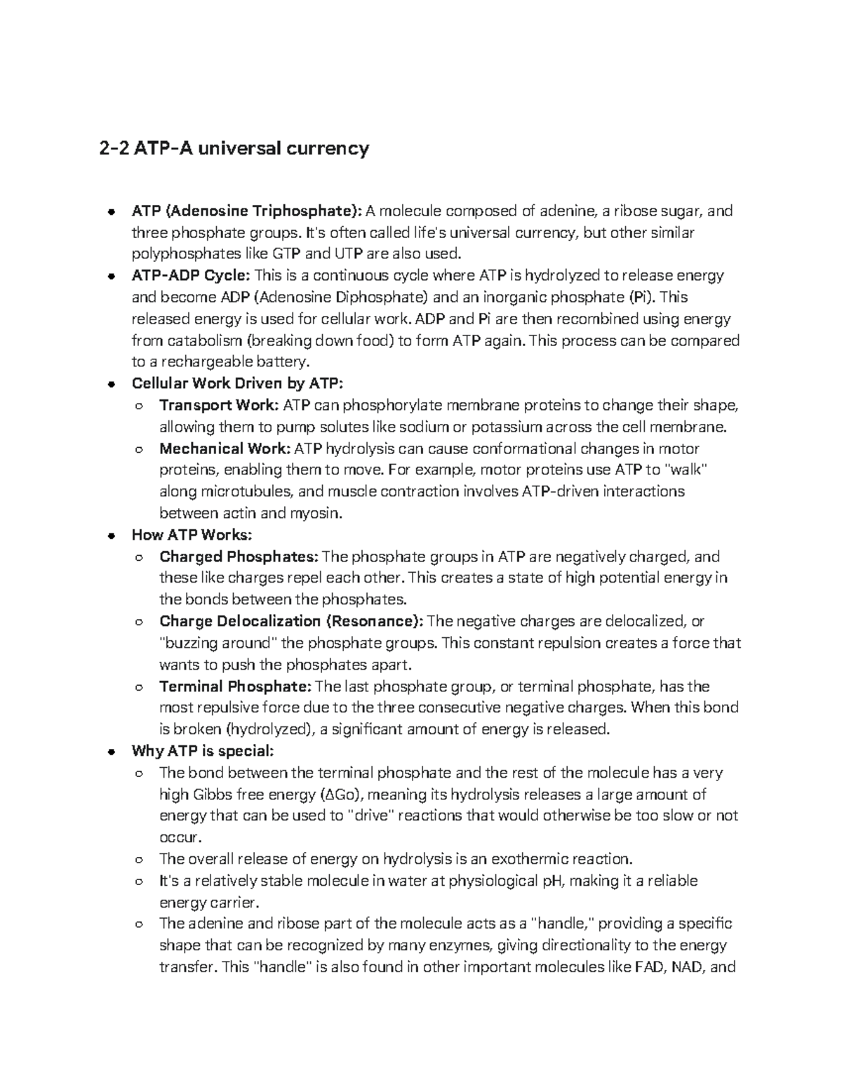2-2 ATP: The Universal Currency of Cellular Energy - Studocu