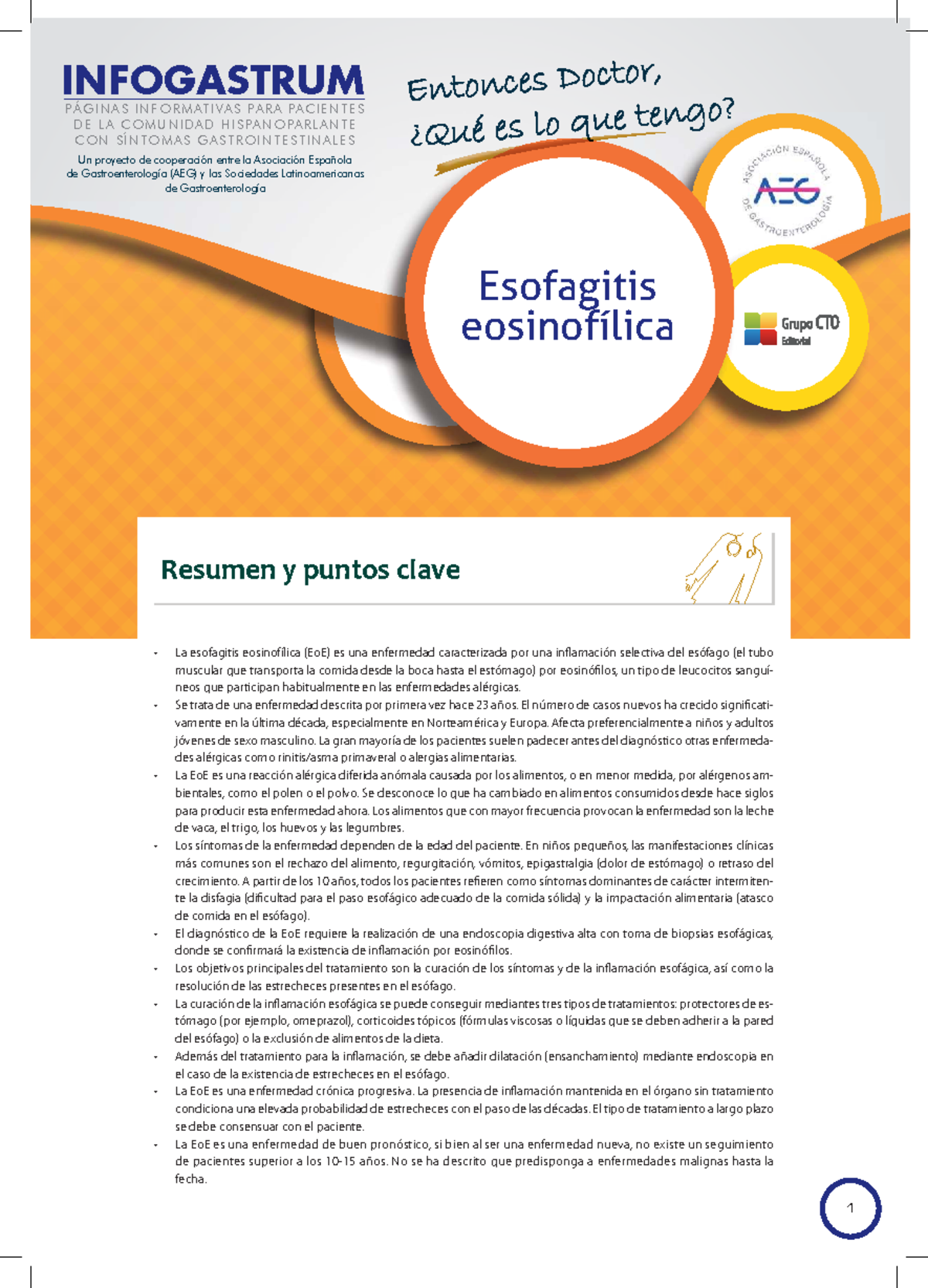 INFOGASTRUM: Esofagitis Eosinofílica - Resumen y Tratamiento - Studocu