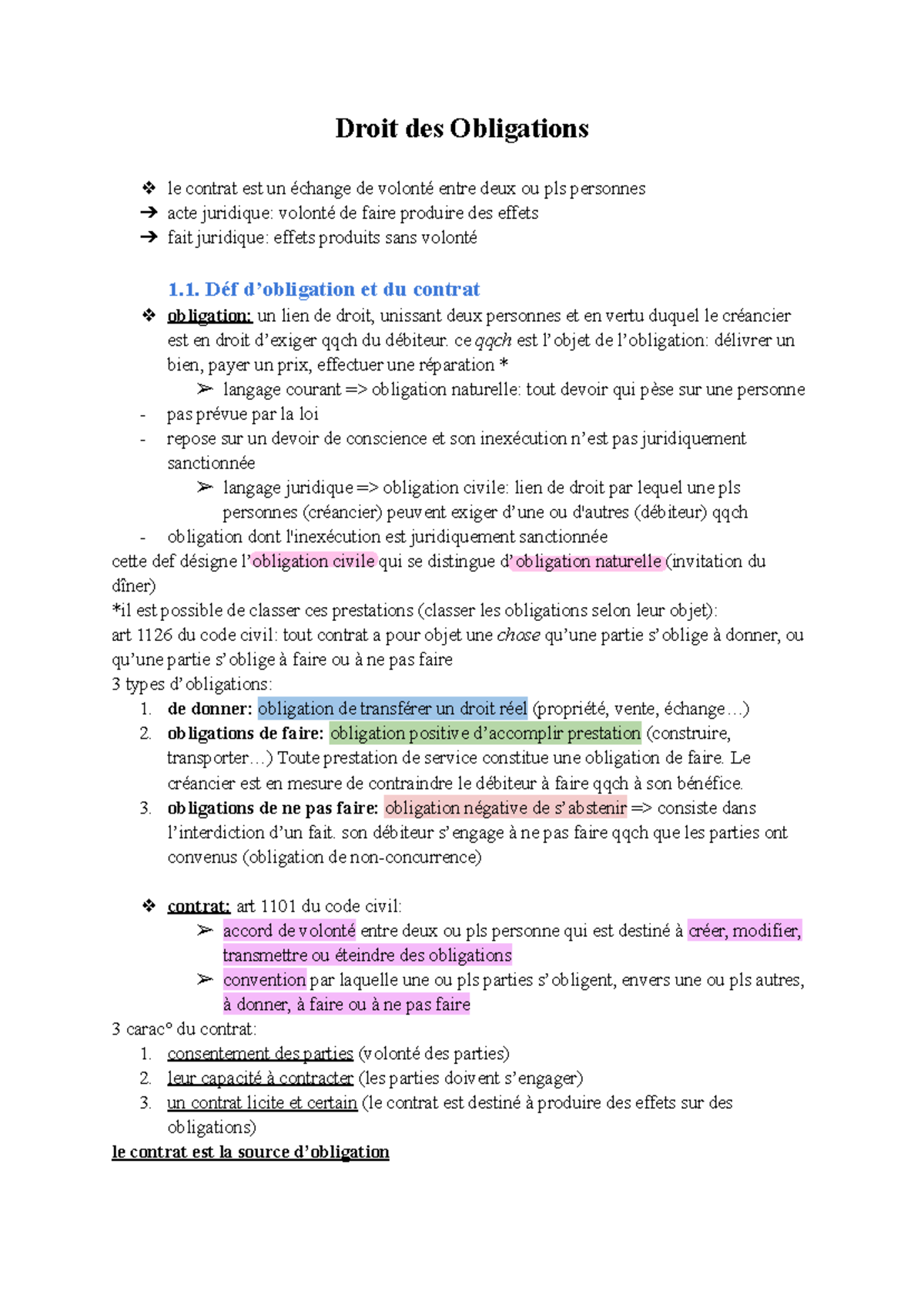 Titre: Droit des Obligations: Introduction aux Contrats et ...