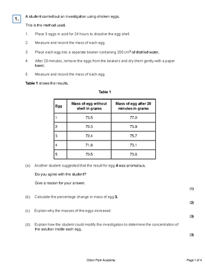 Empirical formula past paper questions - Exampro GCSE Chemistry ...