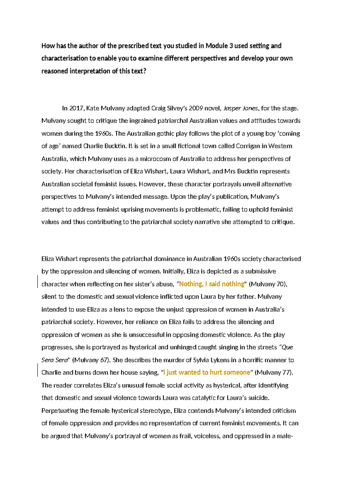 Jasper Jones essay: Analyzing setting and characterisation in Mulvany's ...