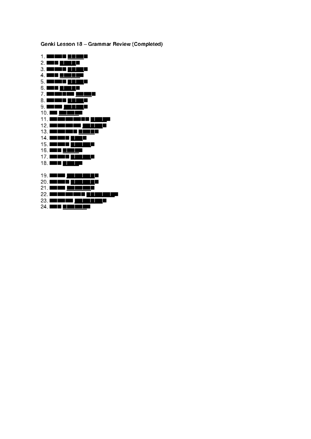 Genki Lesson 18 Answers - JA 4 - Genki Lesson 18 – Grammar Review ...